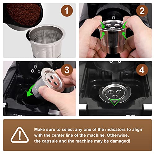 Reusable Pods for Ninja Dual Brew Coffee Maker, Stainless Steel Reusable K Pod Permanent K Cups Filters Coffee Accessories Compatible with Ninja Coffee Maker Filter Ninja CFP201&CFP301 DualBrew