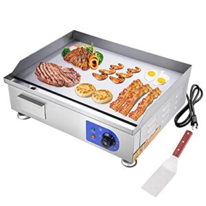 yescom 2500w 24″ electric countertop griddle flat top commercial restaurant bbq grill