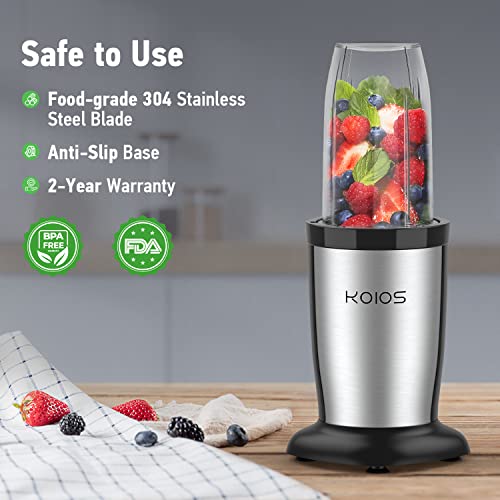 KOIOS 850W Smoothie Blender with Extra 20oz Cup for Shakes and Smoothies, 12 Pieces Personal Blenders for Kitchen Ice,