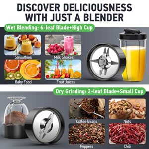 KOIOS 850W Smoothie Blender with Extra 20oz Cup for Shakes and Smoothies, 12 Pieces Personal Blenders for Kitchen Ice,