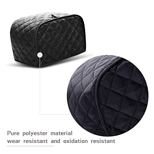 4 Slice Toaster Cover, Dustproof Fingerprint Protectors and Greasy Protection Anti-sputtering Machine Washable Women Gift (Black, 12" x 11" x 8.5")