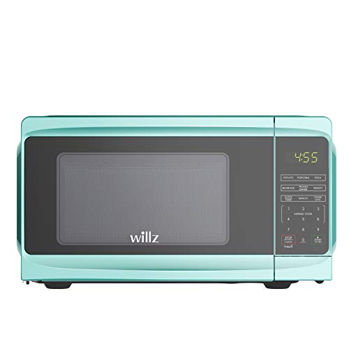 Willz Countertop Small Microwave Oven, 6 Preset Cooking Programs Interior Light LED Display 0.7 Cu.Ft 700W Green WLCMV807GN-07