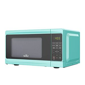 Willz Countertop Small Microwave Oven, 6 Preset Cooking Programs Interior Light LED Display 0.7 Cu.Ft 700W Green WLCMV807GN-07