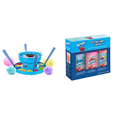 Kool-Aid Cotton Candy Maker with Lazy Susan and Kool-Aid Cotton Candy Flossing Sugar Party Kit