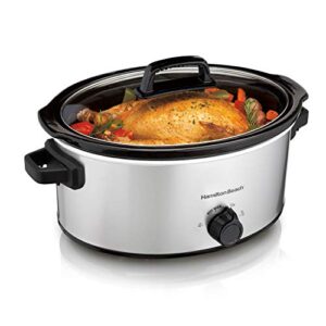 hamilton beach 33665 6 quart slow cookers, silver