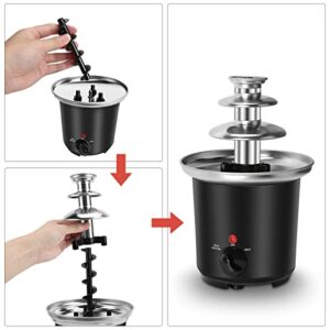 3 Tier Chocolate Fountain, Stainless Steel Chocolate Fondue Fountain Machine for Chocolate Nacho Cheese Liqueuers