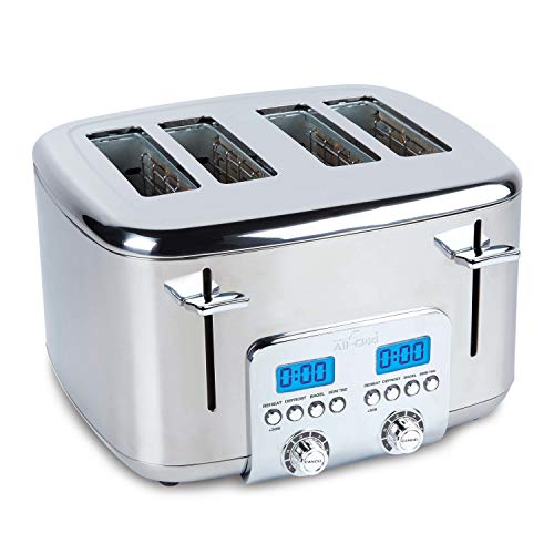 All-Clad TJ824D51 Stainless Steel Digital Toaster with Extra Wide Slot, 4-Slice, Silver