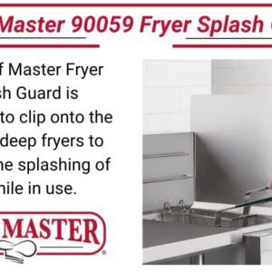 Chef Master 90059 Commercial Deep Fryer Splash Guard | Stops Oil From Splattering | Clips Provide a Secure Fit | Durable 18 Gauge Stainless Steel | Measures 20.5 x 15 Inches | 2 Pack