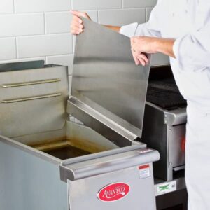 Chef Master 90059 Commercial Deep Fryer Splash Guard | Stops Oil From Splattering | Clips Provide a Secure Fit | Durable 18 Gauge Stainless Steel | Measures 20.5 x 15 Inches | 2 Pack