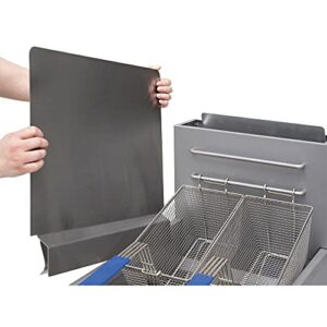 Chef Master 90059 Commercial Deep Fryer Splash Guard | Stops Oil From Splattering | Clips Provide a Secure Fit | Durable 18 Gauge Stainless Steel | Measures 20.5 x 15 Inches | 2 Pack