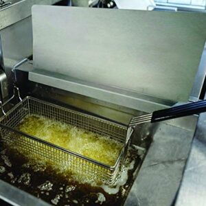 Chef Master 90059 Commercial Deep Fryer Splash Guard | Stops Oil From Splattering | Clips Provide a Secure Fit | Durable 18 Gauge Stainless Steel | Measures 20.5 x 15 Inches | 2 Pack