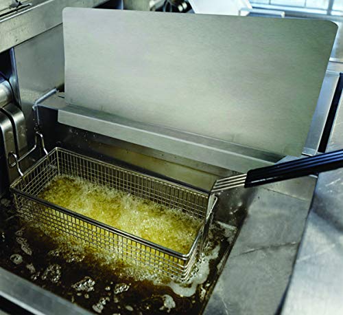 Chef Master 90059 Commercial Deep Fryer Splash Guard | Stops Oil From Splattering | Clips Provide a Secure Fit | Durable 18 Gauge Stainless Steel | Measures 20.5 x 15 Inches | 2 Pack