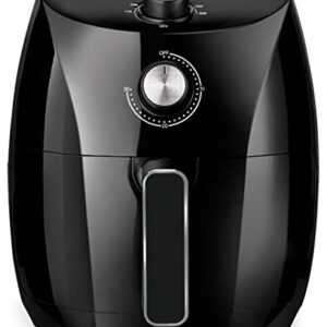 Crux 3.7QT Manual Air Fryer, Faster Pre-Heat, No-Oil Frying, Fast Healthy Evenly Cooked Meal Every Time, Dishwasher Safe Non Stick Pan and Crisping Tray for Easy Clean Up, Stainless Steel/Black