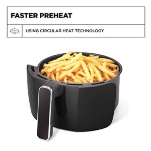 Crux 3.7QT Manual Air Fryer, Faster Pre-Heat, No-Oil Frying, Fast Healthy Evenly Cooked Meal Every Time, Dishwasher Safe Non Stick Pan and Crisping Tray for Easy Clean Up, Stainless Steel/Black