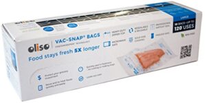 oliso pro vac-snap bags for oliso vacuum sealers (large, 1 gallon, 10 bags)