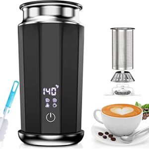 Electric Milk Frother, 5-in-1 Automatic Milk Steamer, 8.45oz/250ml Milk Frother and Steamer, Hot& Cold Foam Maker, Smart Touch Screen Milk Frother for Latte,Cappuccinos,Milk Tea,Hot Chocolate, 500W