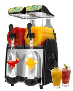 gseice commercial slushy machine, 3.2 gals x 2 tanks margarita machine 110v slushy maker machine for slush, frozen margarita, frozen drink machine for restaurants bars pool parties