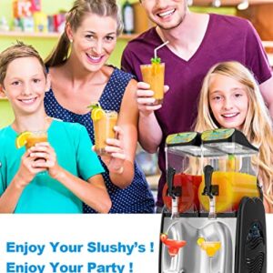 GSEICE Commercial Slushy Machine, 3.2 Gals X 2 Tanks Margarita Machine 110V Slushy Maker Machine for Slush, Frozen Margarita, Frozen Drink Machine for Restaurants Bars Pool Parties