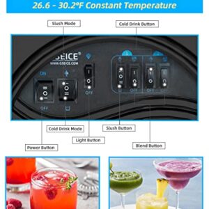 GSEICE Commercial Slushy Machine, 3.2 Gals X 2 Tanks Margarita Machine 110V Slushy Maker Machine for Slush, Frozen Margarita, Frozen Drink Machine for Restaurants Bars Pool Parties