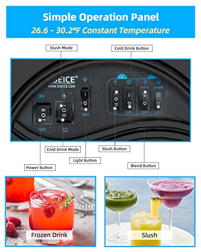 GSEICE Commercial Slushy Machine, 3.2 Gals X 2 Tanks Margarita Machine 110V Slushy Maker Machine for Slush, Frozen Margarita, Frozen Drink Machine for Restaurants Bars Pool Parties