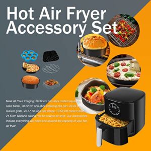 Air Fryer Accessories 5,5L Square, Air Fryer Accessories 5,5 Litre XXL Utensils Mold Accessories Suitable for COSORI Ninja CECOTEC INNSKY Philips 5,5L 6L 6,2L Air Fryer (5.5L Square 6 PCS)