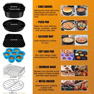 Air Fryer Accessories 5,5L Square, Air Fryer Accessories 5,5 Litre XXL Utensils Mold Accessories Suitable for COSORI Ninja CECOTEC INNSKY Philips 5,5L 6L 6,2L Air Fryer (5.5L Square 6 PCS)