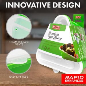 Rapid Veggie Steamer | Microwave Fresh & Frozen Vegetables in Less Than 4 Minutes | Perfect for Dorm, Small Kitchen, or Office | Dishwasher-Safe, Microwaveable, & BPA-Free