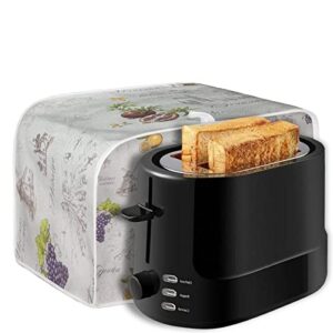 FOR U DESIGNS Toaster Cover 2 Slice Long Slot,Fruit Pattern Bread Maker Cover Washable Dust Protection Retro Style Kitchen Small Appliance Covers with Top Hook