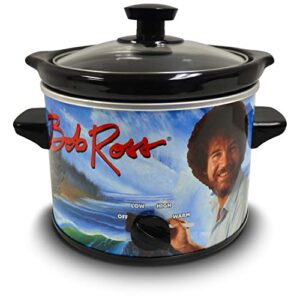 uncanny brands bob ross 2 quart slow cooker- happy little tree appliance