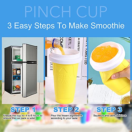 Slushie Maker Cup, Magic Quick Frozen Smoothies Cup Cooling Cup Double Layer Squeeze Cup Slushy Maker, Homemade Ice Cream Maker DIY it for Children and Family