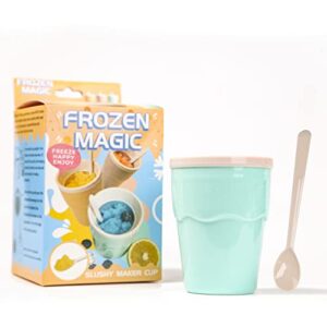 slushie maker cup for kids and adults – premium slushy cup kitchen set with spoon included – multipurpose ice cream maker ideal for smoothies, slushies, ice cones – easy to use and clean