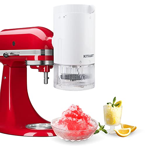 Shave Ice Attachment for KitchenAid Stand Mixers, Ice Shaver Attachment, Snow Cone Attachment/Maker, White (Machine/Mixer Not Included)