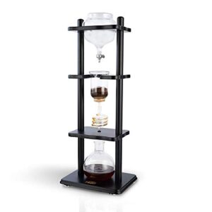 yama glass cold brew maker i ice coffee machine with slow drip technology i makes 6-8 cups (32oz), large capacity cold brew coffee tower, black