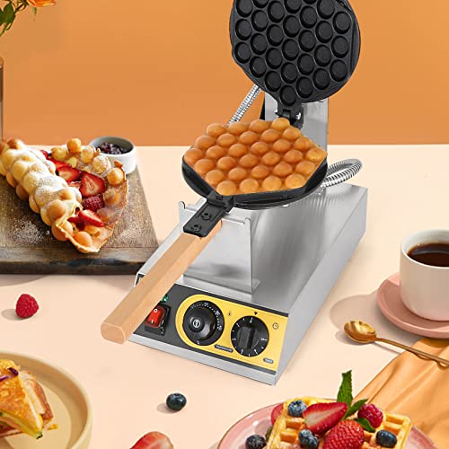 Dyna-Living Bubble Waffle Maker 1400W Egg Waffle Machine Electric Non-Stick Bubble Waffle Cone Maker Household Commercial Egg Waffle Iron Maker for Restaurant Snack Shop or Cafe