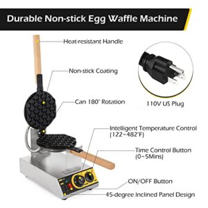 Dyna-Living Bubble Waffle Maker 1400W Egg Waffle Machine Electric Non-Stick Bubble Waffle Cone Maker Household Commercial Egg Waffle Iron Maker for Restaurant Snack Shop or Cafe