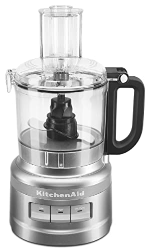 KitchenAid KFP0718CU 7-Cup Food Processor Chop, Puree, Shred and Slice - Contour Silver (Renewed)