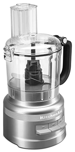 KitchenAid KFP0718CU 7-Cup Food Processor Chop, Puree, Shred and Slice - Contour Silver (Renewed)