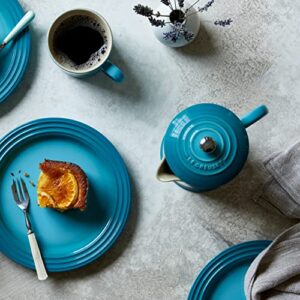 Le Creuset Stoneware Cafetiere with Metal Press, 750 ml-Teal, Ceramic, 17 x 11 x 22 cm