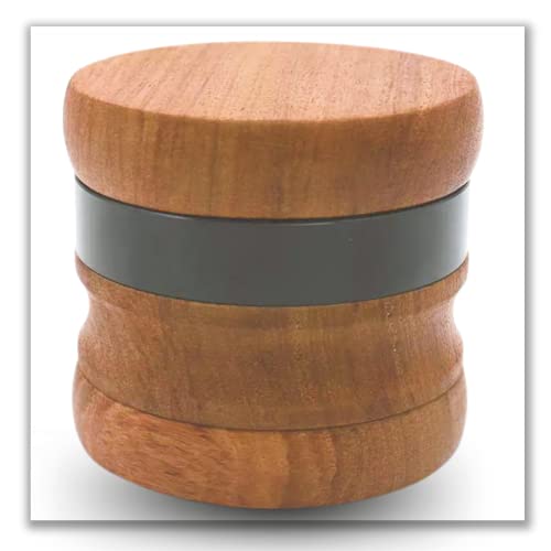 One Piece Of Grinder , Molinillo , Grinder Headchef Including A Larger Black Bag , Spatula & Brush , Small Grinder 100% Wood Finish & Inside Black Aluminum , Grind Designed With A 2.5 Inch