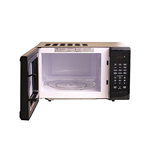 High Pointe EM925AWW-B RV Black Microwave Oven With Turn Table