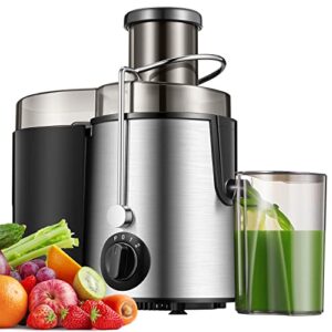 juicer upgraded 400w juicer machines, 3 speed gear centrifugal juicer whole fruits and vegetable with anti-drip function, stainless steel and bpa free, easy to clean