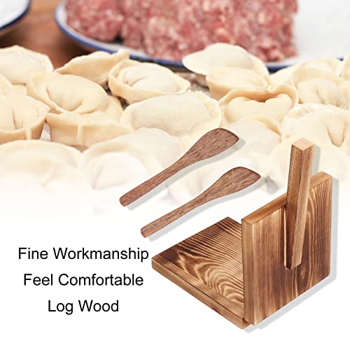 Wood Tortilla Press, Nonslip Tortilla Press with 2PCS Spatulas for Scraping off Excess Dough, Wood Dough Pressing Tool for Cooking & Baking Pizzas, Dumpling, Flying Pie