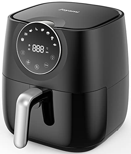 joyami Air Fryer 5.2 QT Large Capacity Nonstick 8 Preset Smart Cooking Programs LCD Digital Touchscreen Clearcook Cooking Window Dishwash-safe Basket Fit for 2-4 People