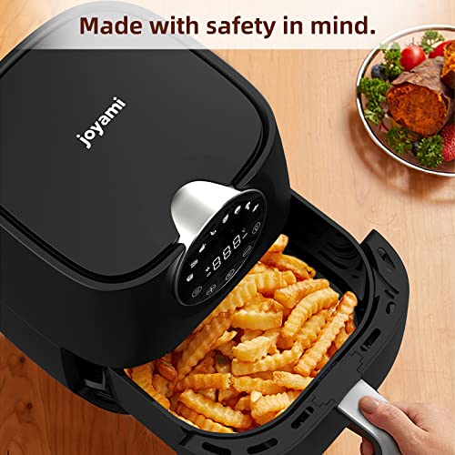 joyami Air Fryer 5.2 QT Large Capacity Nonstick 8 Preset Smart Cooking Programs LCD Digital Touchscreen Clearcook Cooking Window Dishwash-safe Basket Fit for 2-4 People