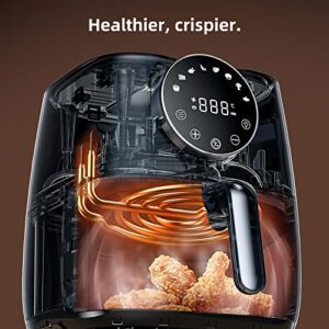 joyami Air Fryer 5.2 QT Large Capacity Nonstick 8 Preset Smart Cooking Programs LCD Digital Touchscreen Clearcook Cooking Window Dishwash-safe Basket Fit for 2-4 People