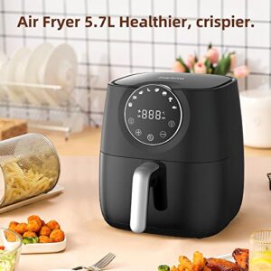 joyami Air Fryer 5.2 QT Large Capacity Nonstick 8 Preset Smart Cooking Programs LCD Digital Touchscreen Clearcook Cooking Window Dishwash-safe Basket Fit for 2-4 People