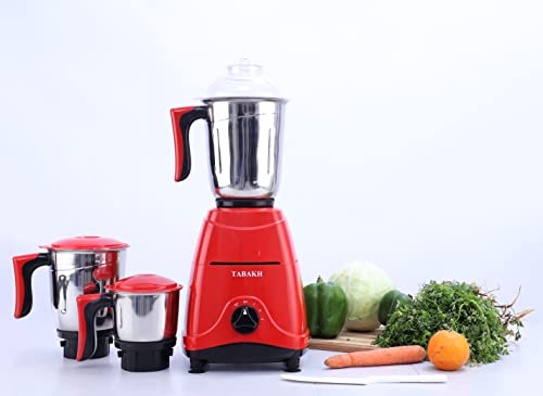 Ckitze Tabakh Indian Mixer Grinder | 650 Watts | 110-Volts Red, 3-Jar, T-Prime