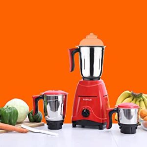 Ckitze Tabakh Indian Mixer Grinder | 650 Watts | 110-Volts Red, 3-Jar, T-Prime