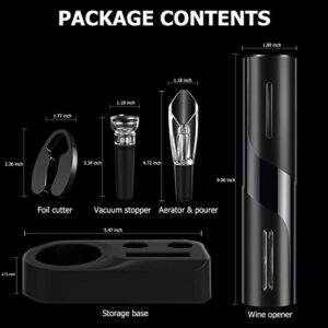 JLHOBBY Electric Wine Opener, Automatic Corkscrew Bottle Opener with Foil Cutter,One-Click Button Reusable with 4 AA Batteries Powerful Wine Openers for Home,Kitchen,Party and Bar