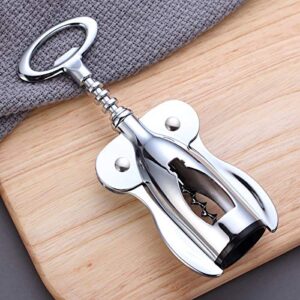 Drincarier Stainless Steel Wine Opener Compact Corkscrew Wine Bottle Opener with Foil Cutter Wine Stopper………